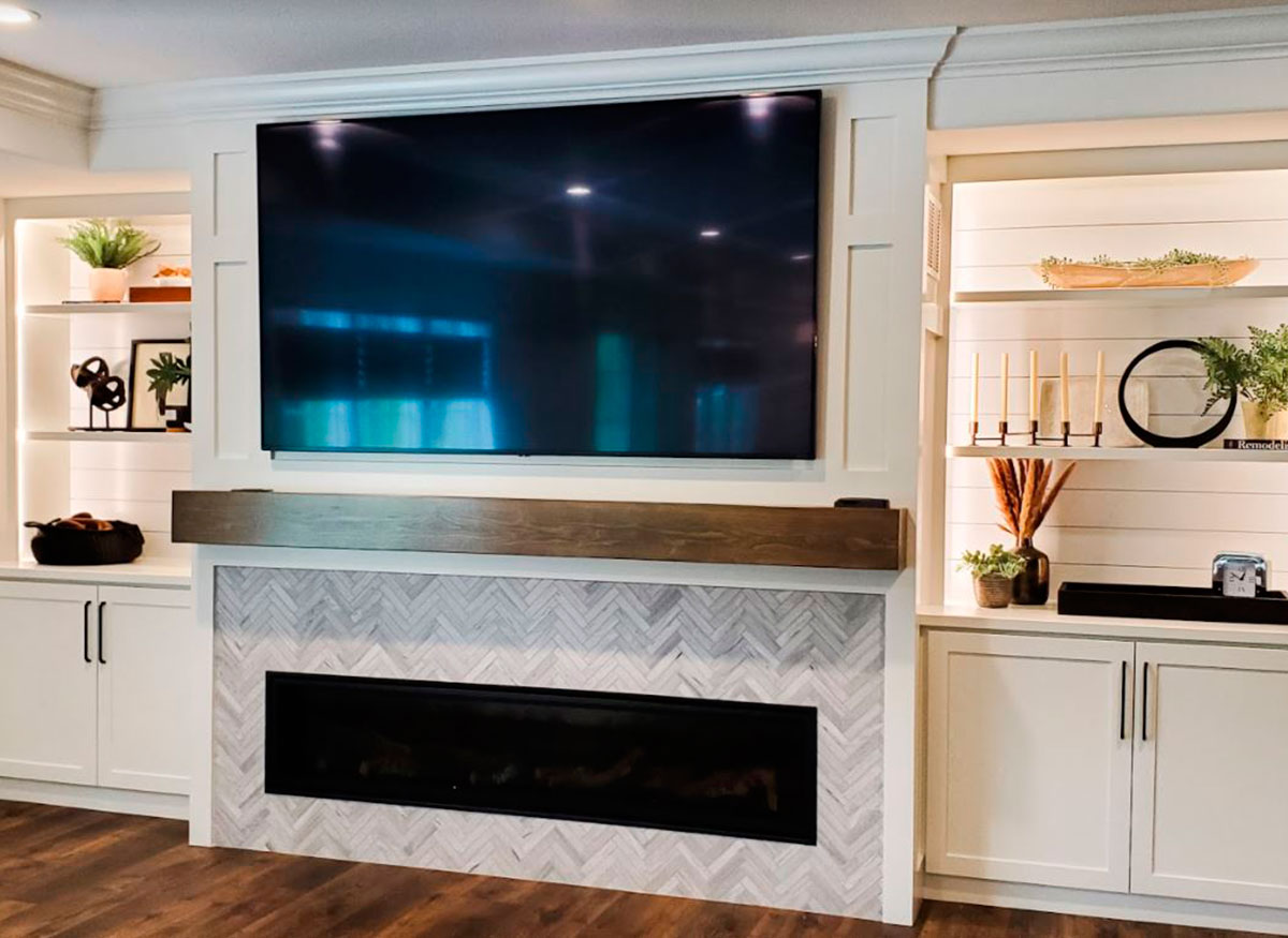 Fireplace Surround + Custom Built-in Design | Portfolio